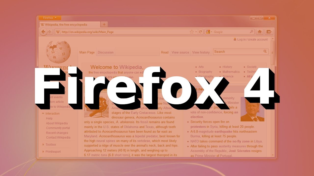Firefox Evolution: Firefox 4 (Firefox's first major redesign) - YouTube