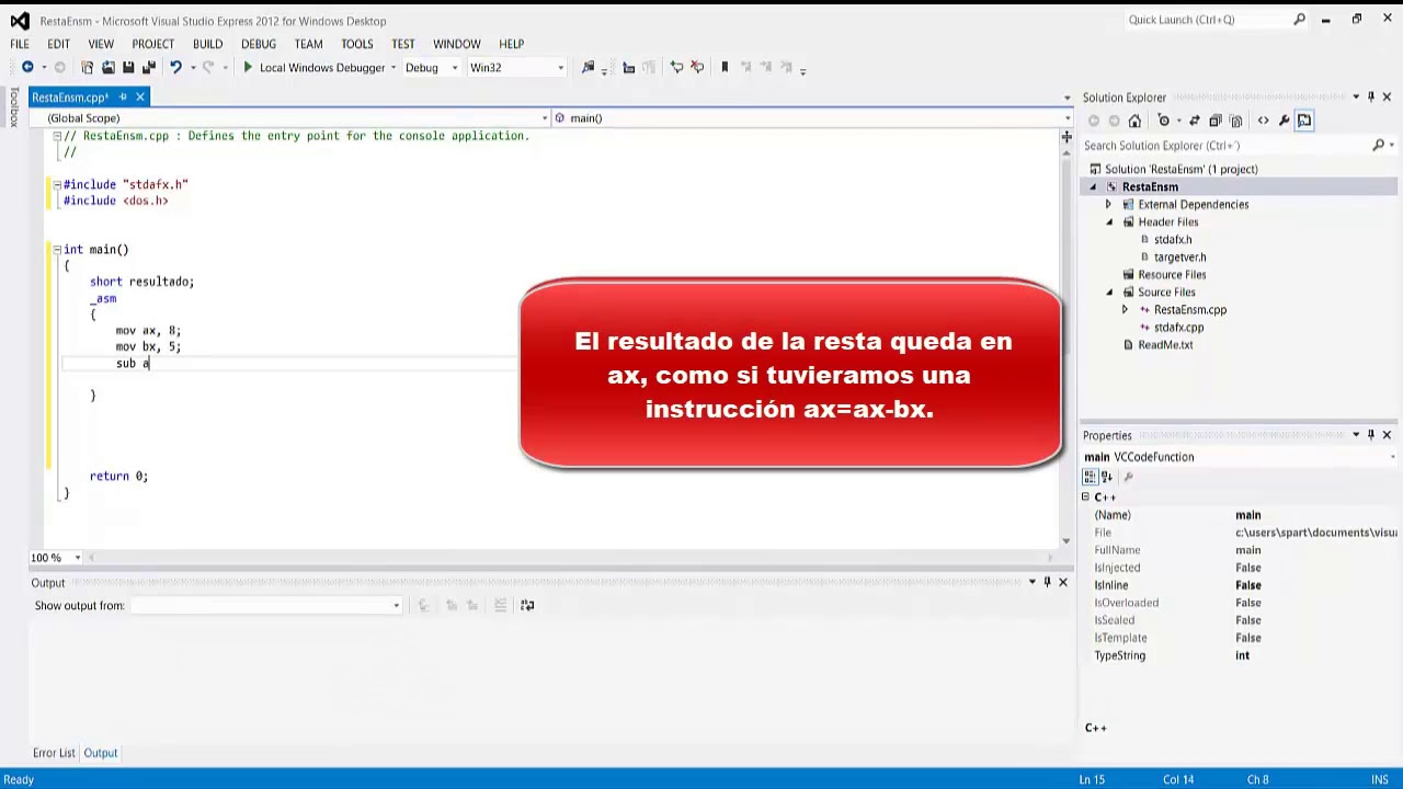 Tutorial Resta Lenguaje Ensamblador/Visual Basic - YouTube