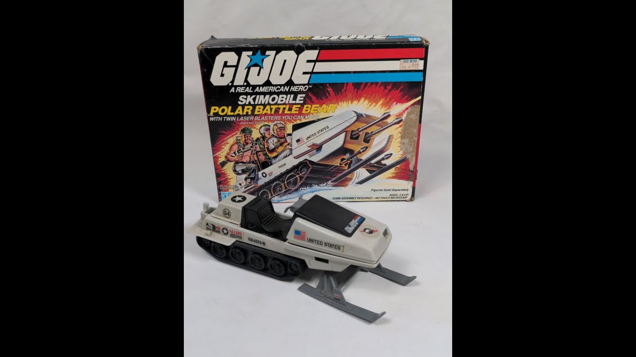 1983 Hasbro GI Joe Snow Mobile Polar Battle Bear Vehicle Toy Demo Video ...