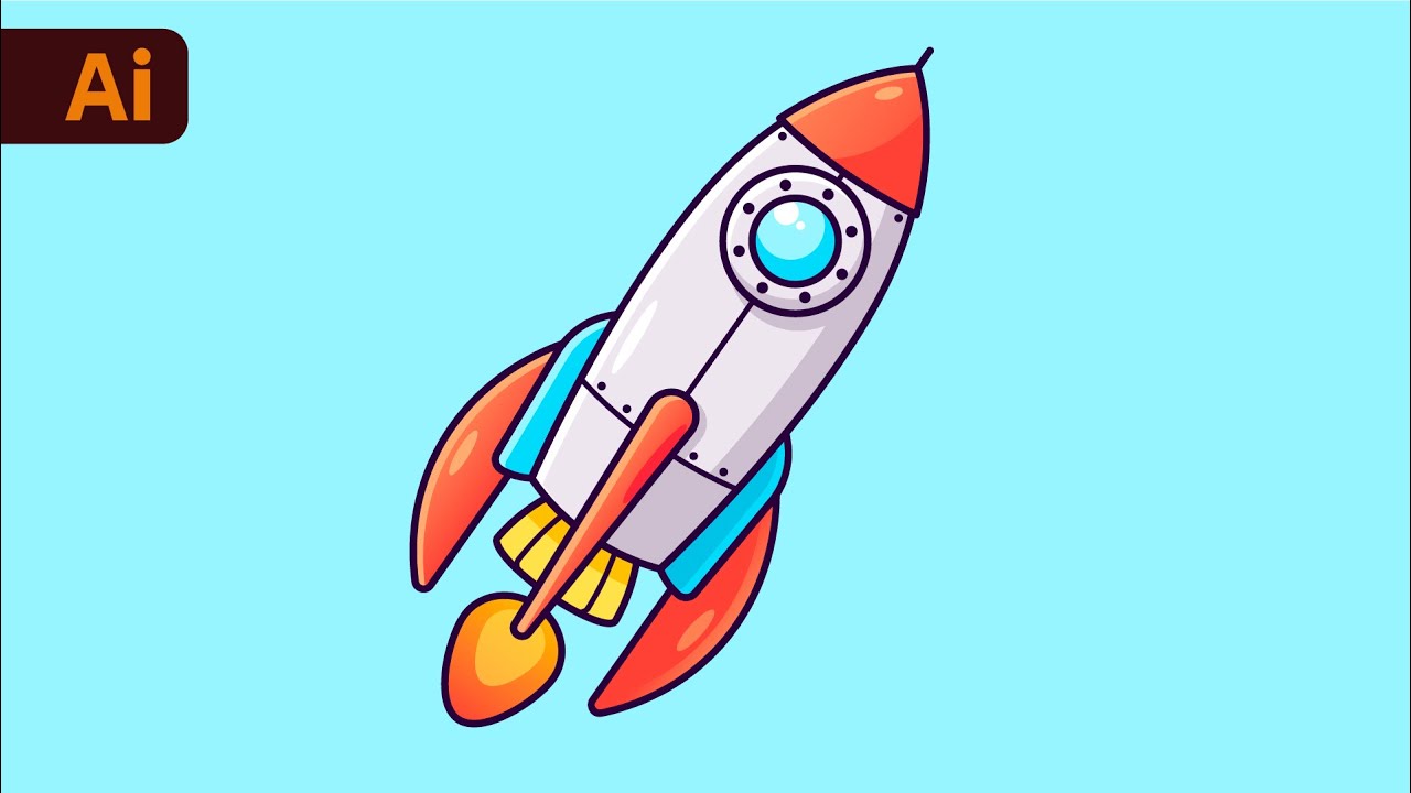 How to Create Rocket Illustration - Adobe Illustrator TUTORIAL - YouTube