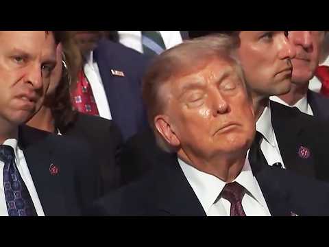 SOAKING WET TRUMP asleep and rancid at funeral