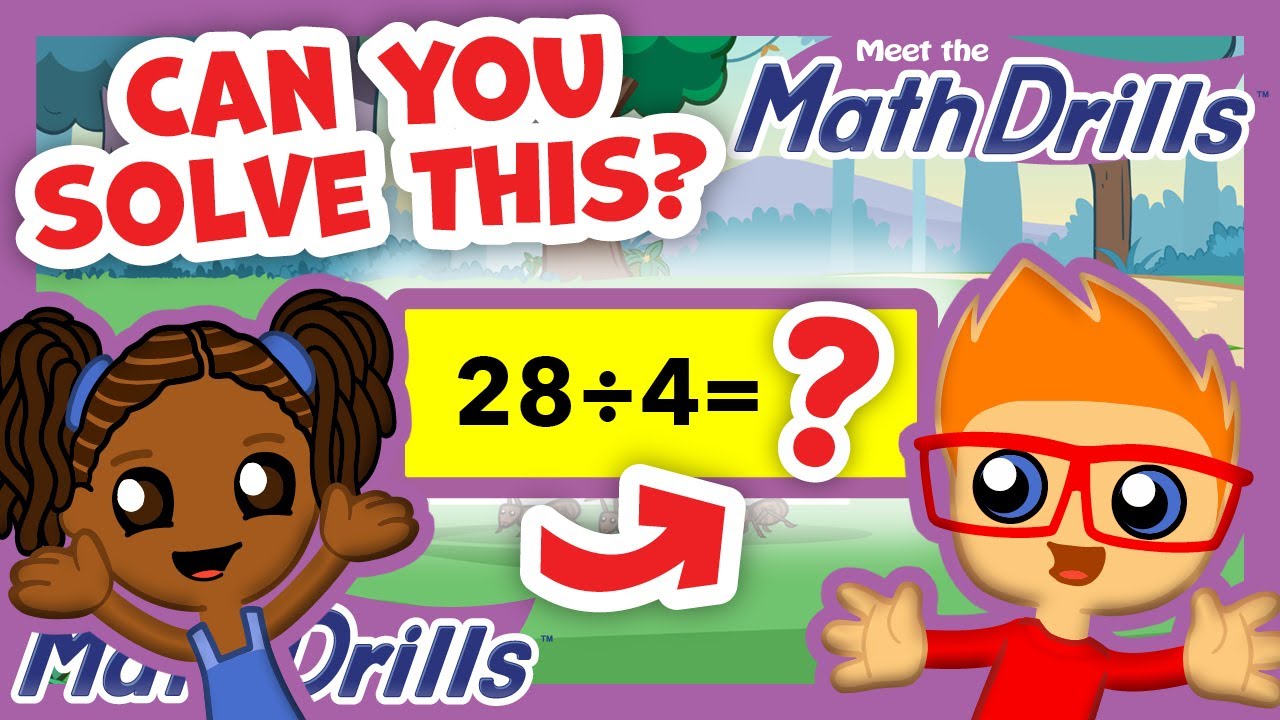 Practice Dividing by 4’s! | Meet the Math Drills - Division | Preschool ...
