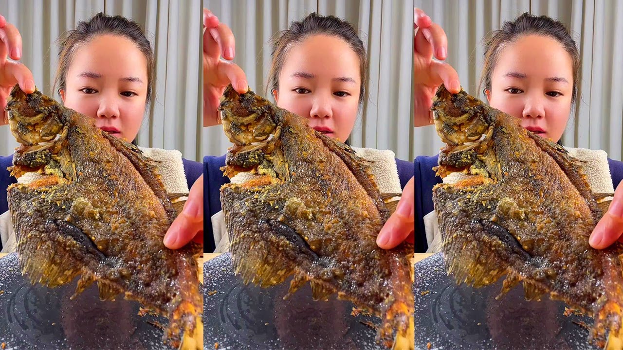 fried fish mukbang asmr eating show - YouTube