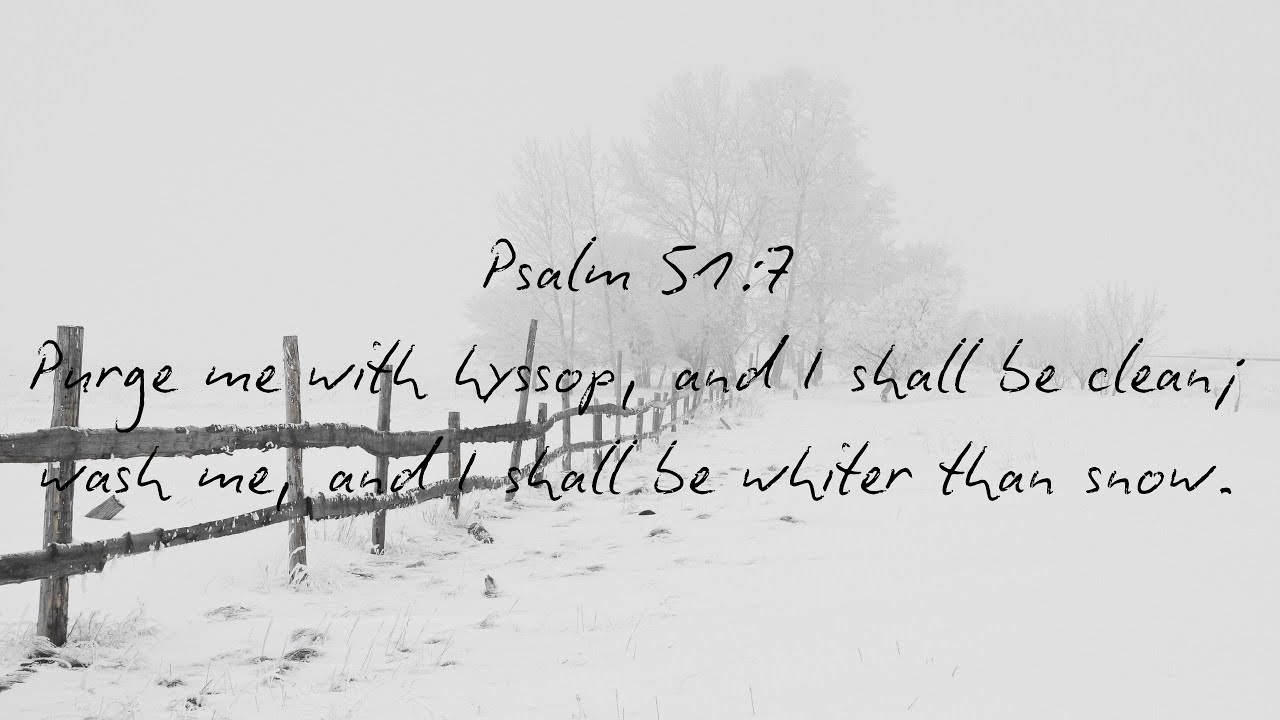 The Lord Washes Me Whiter Than Snow (A prayer for mercy) Psalm 51 - YouTube
