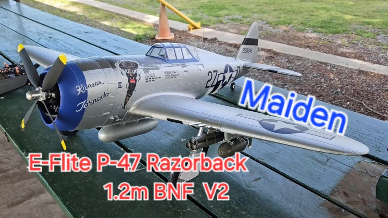 P-47 Razorback 1.2m BNF Basic with AS3X & SAFE Select Maiden Flight #RC ...