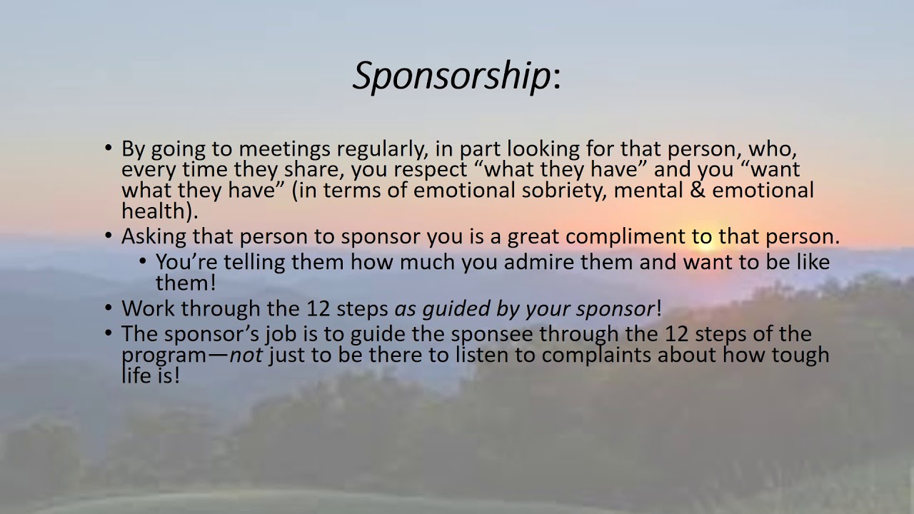 Sponsorship Essential for Recovery - YouTube