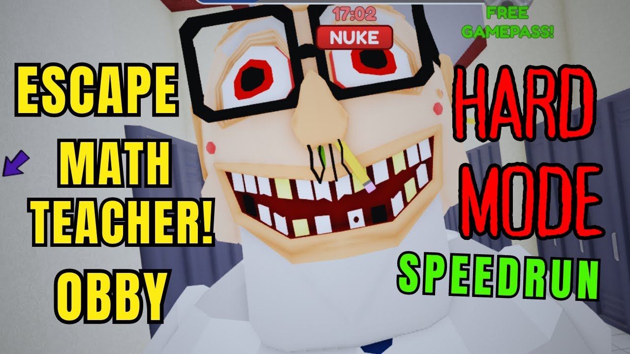 ESCAPE MATH TEACHER OBBY HARD MODE ROBLOX GAMEPLAY SPEEDRUN NO DEATH - YouTube