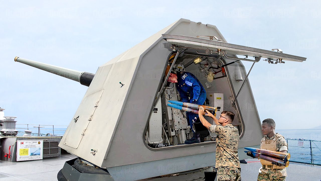 The Scary Process of Loading & Firing US Monstrous Ship Guns at Sea ...