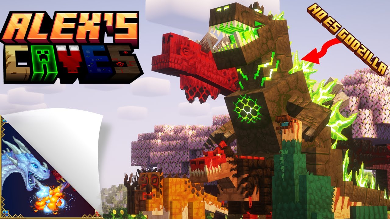 Por copyright esto NO es Godzilla - Alex's Caves 1.20.1 - Actualización de Mod Parte 1 - YouTube
