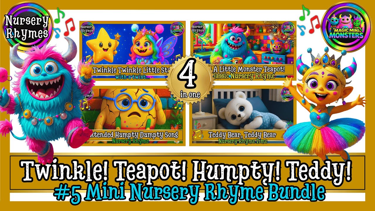 #5 Mini Nursery Rhyme Bundle | 4-in-1 Favorites | Sing-Along Songs ...