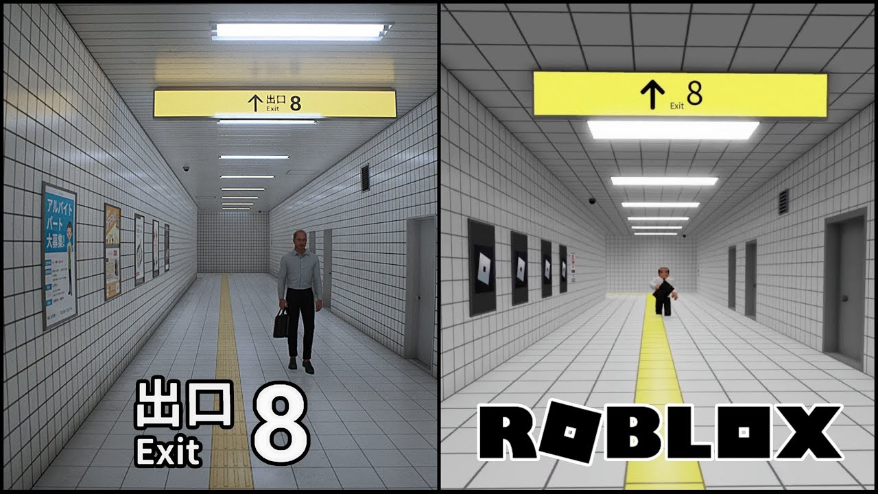 The Exit 8 Vs Roblox (Comparison) - YouTube