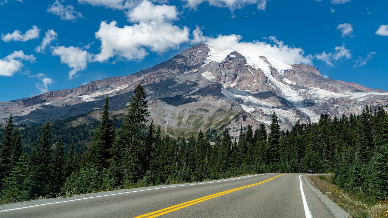 Scenic Drive up Mount Rainier (Nisqually Entrance) - Washington, USA・4K ...