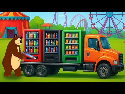 Big Garage 🚛 Bear Fixes the Snack Truck Full of Yummy Treats! 🍪🥤 Let’s Go!