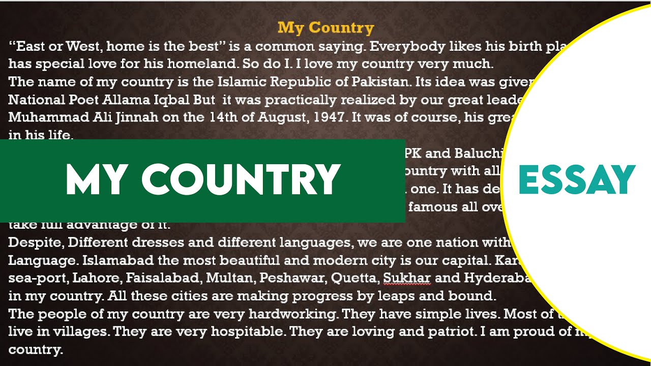 My Country Essay | essay on My Country - YouTube