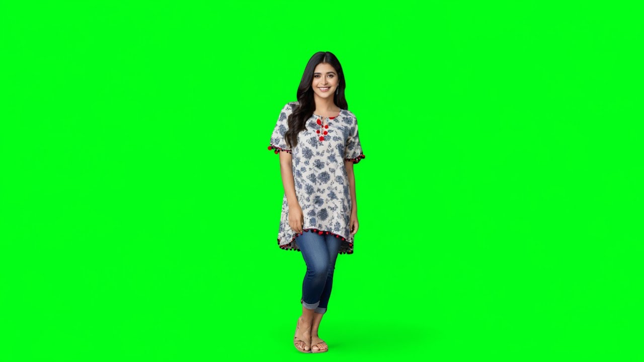 beautiful girl standing green screen video | Beautiful Girl on a Green ...