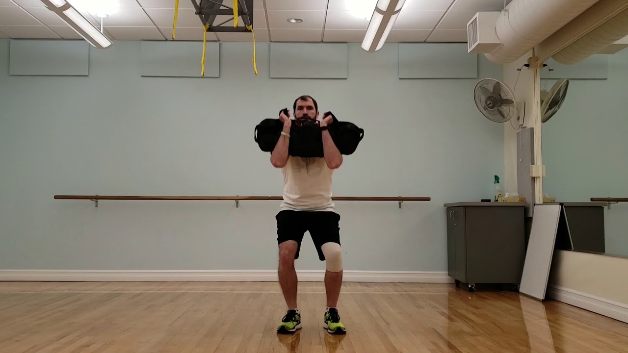 Online Personal Trainer. Whole Body exercise. Sandbag Clean and Squat ...