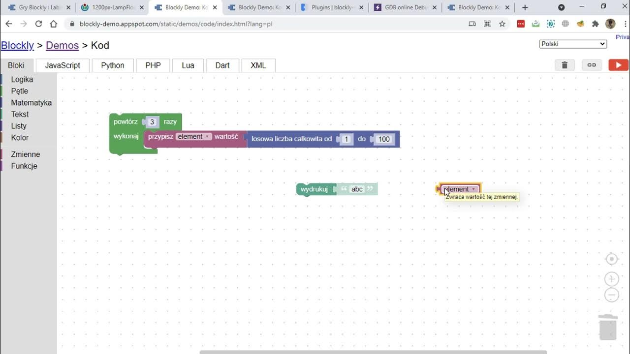 [ALGORYTMIKA] Schematy blokowe - kroki z pomocą blockly: games / appspot / google - YouTube