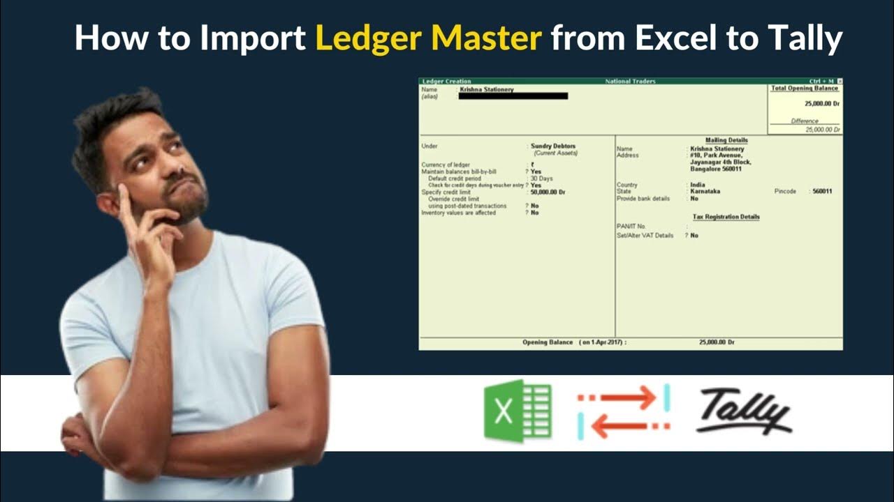How to Import Ledger Master from Excel to Tally - YouTube
