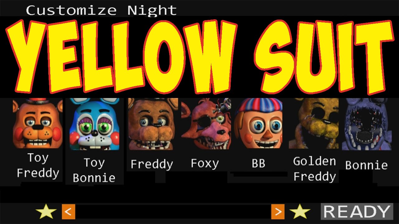 5 Nights at Freddy's 2 - YELLOW SUIT MODE with RARE EYELESS FOXY ...