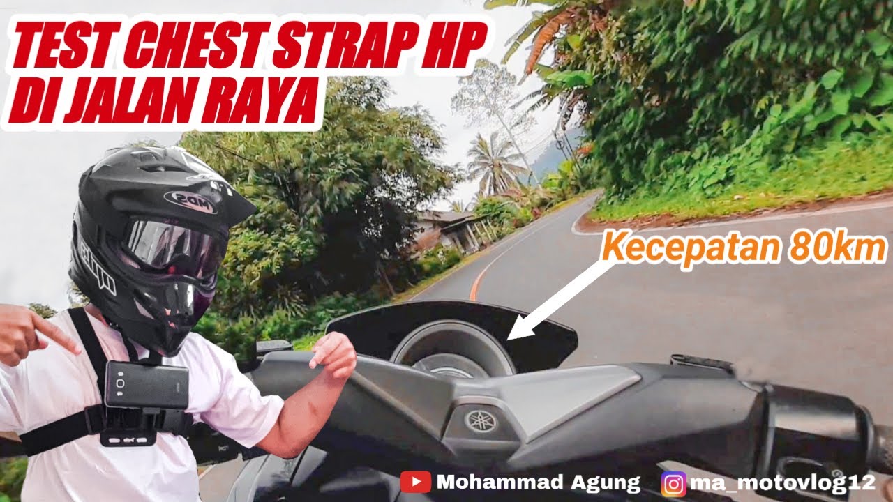 Test CHEST STRAP HP (Holder hp di dada) ke jalan raya dan ke jalan ...