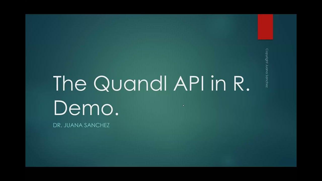 Chapter1-4. Introduction to Time Series Data. Part IV(a). Quandl API in R - YouTube