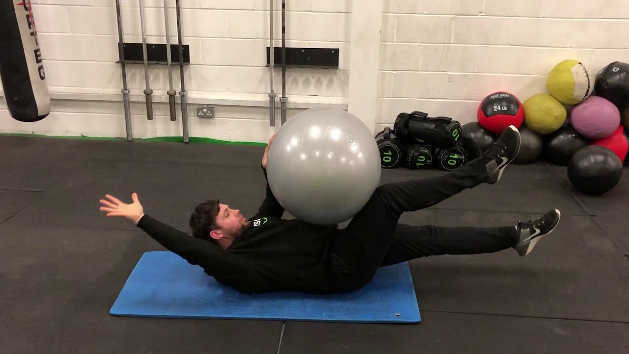 Deadbug with Stability Ball - YouTube