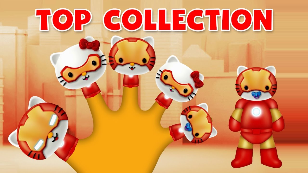 The Finger Family Iron man Kitty Family Nursery Rhyme | Super Heros ...