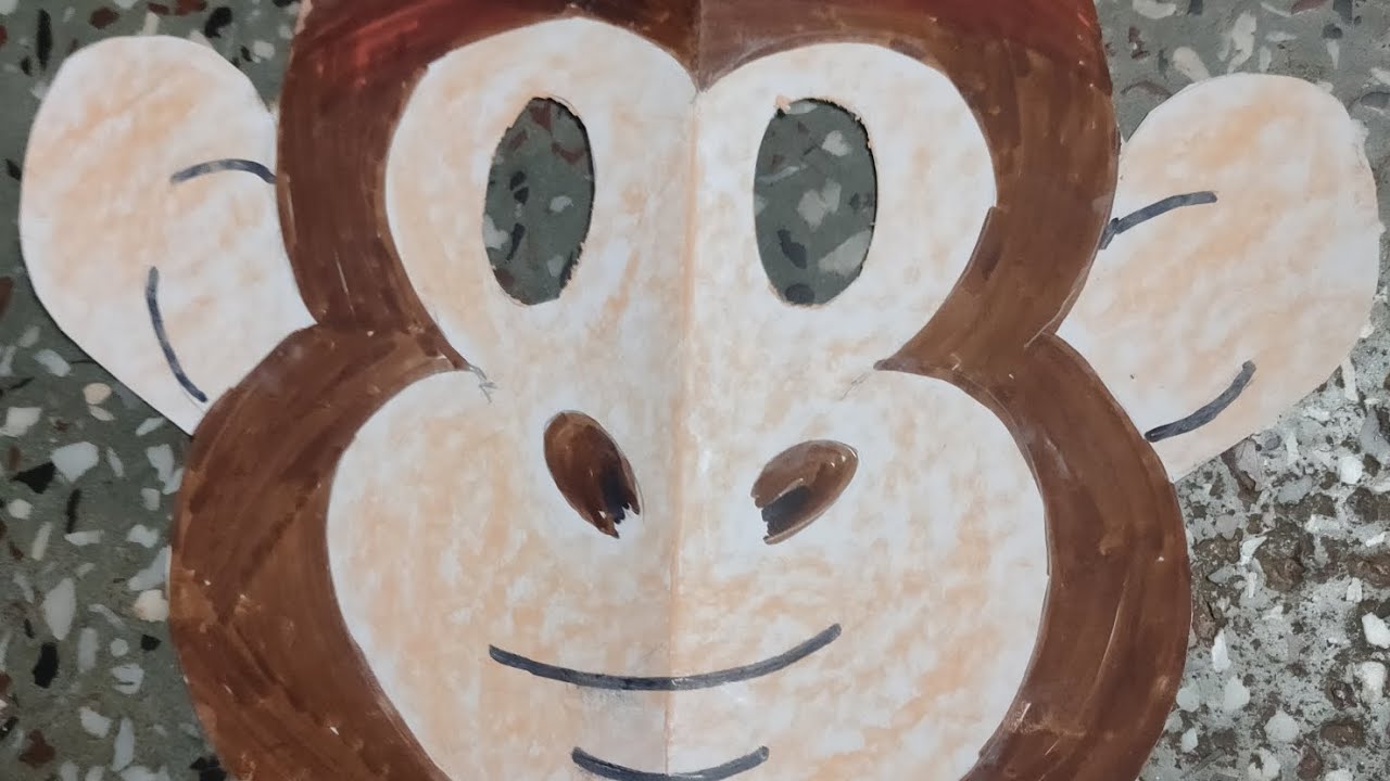 monkey face mask making/ monkey face mask/ crazy craft of monkey mask - YouTube