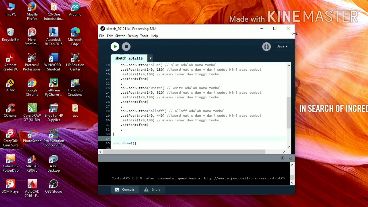 Control arduino gui (arduino+processing) - YouTube
