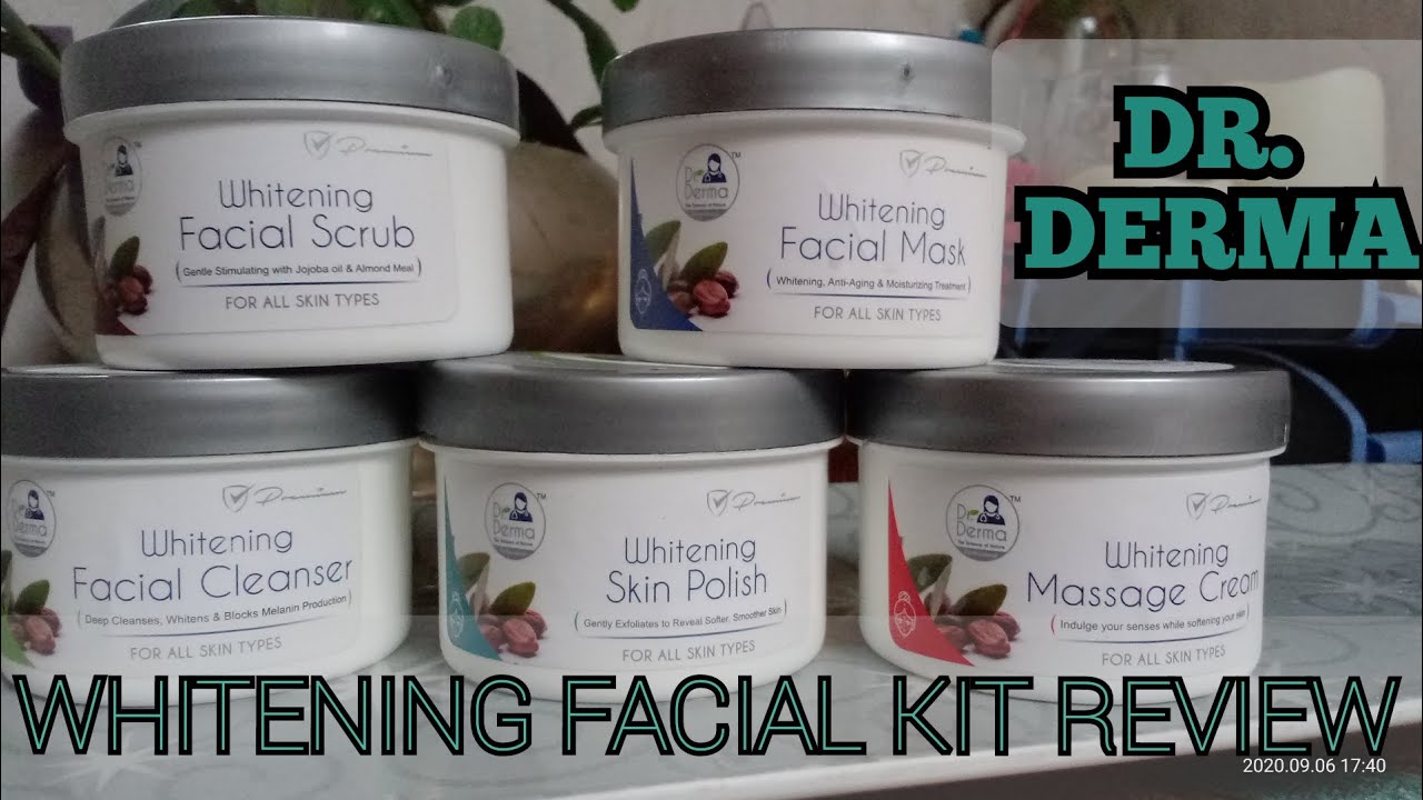 DR.DERMA Whitening Facial Kit Review||How To Do Step By Step Facial At ...