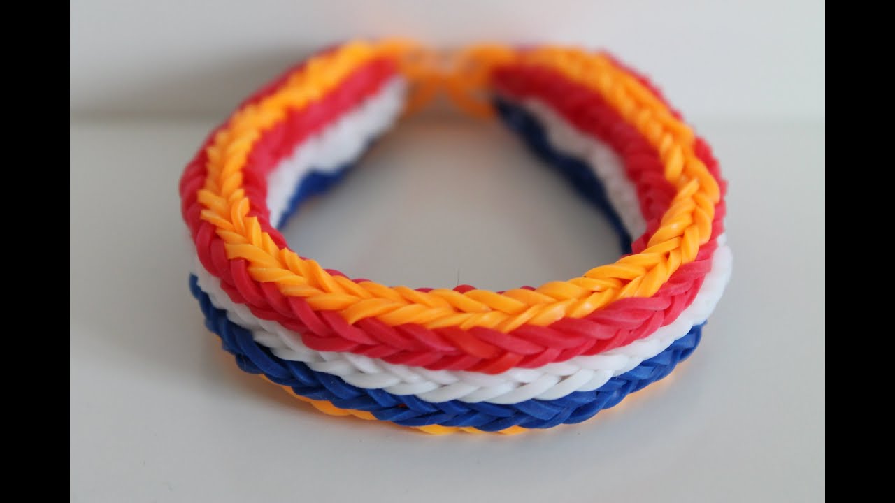 Rainbow Loom Nederlands, WK Nederlandse vlag, armband, Monstertail ...