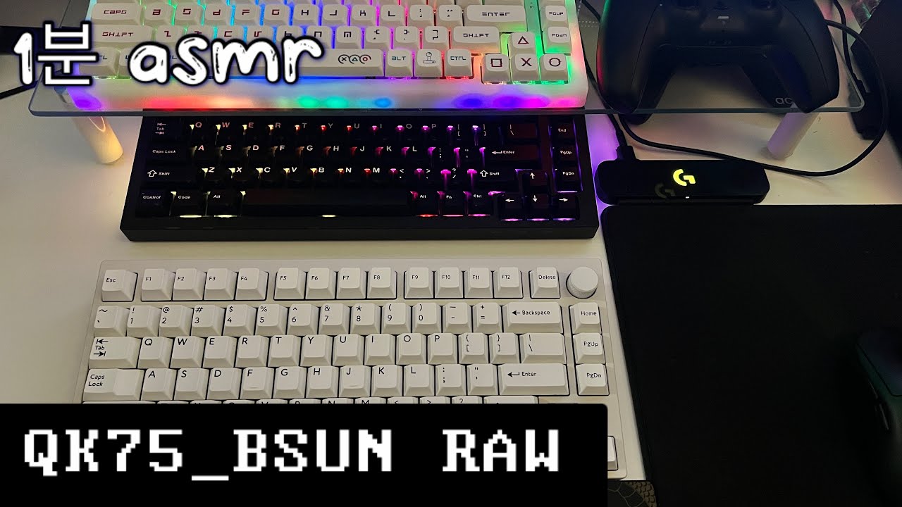 QK75_비선로우(Bsun raw) 따각따각 타건음 (pbt키캡) - YouTube