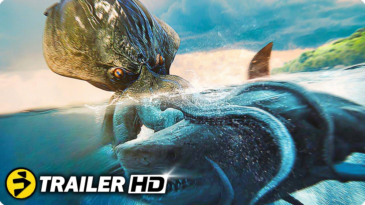 MEG 2: THE TRENCH (2023) “Megalodon vs. Giant Kraken Fight” Trailer ...