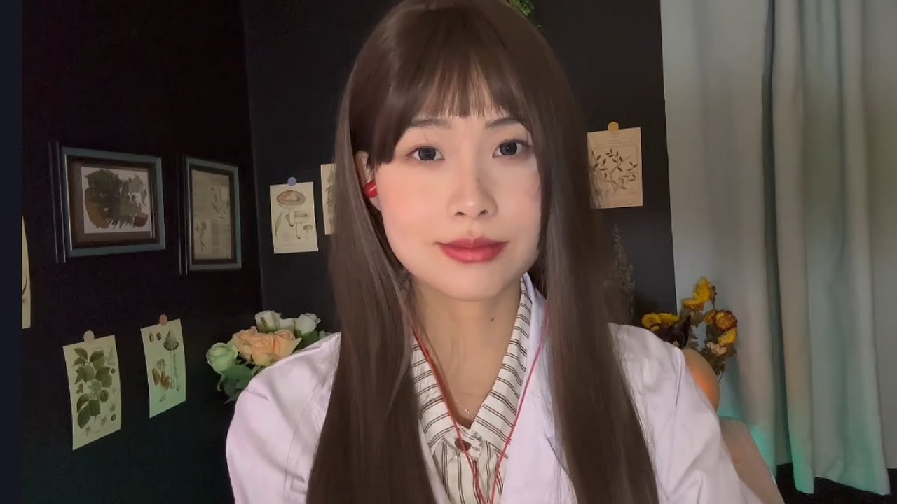 ASMR examine you, clean you up, magnifying glass, medicate, care for ...