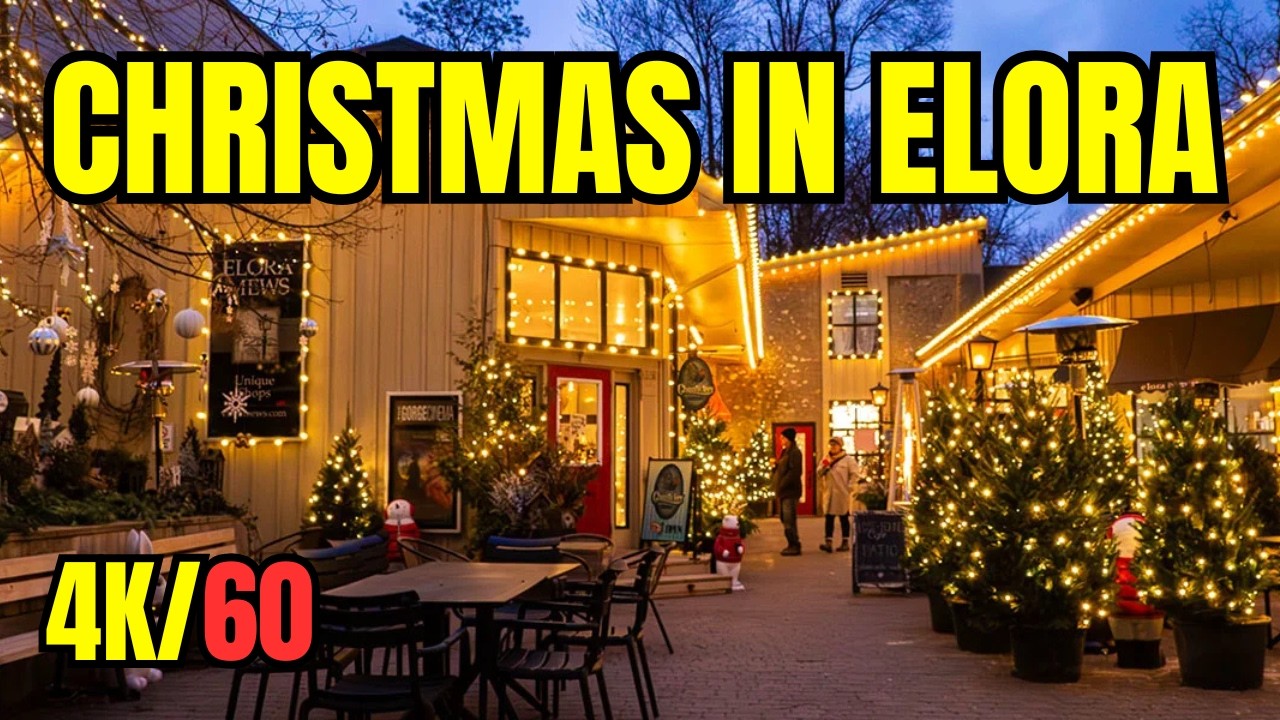 [4k] Prettiest 🌟🇨🇦 Little Town in Canada Elora MAGICAL Xmas Walk🎄🌟🇨🇦 ...