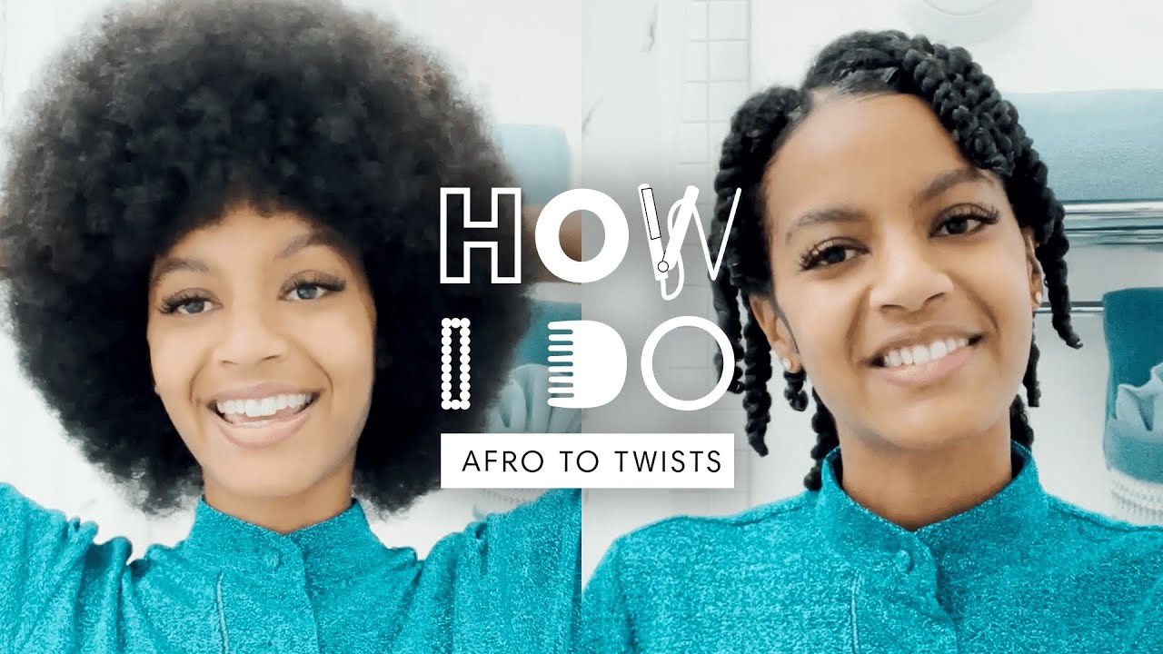Ebonee Davis' Afro to Twists Hair Tutorial | How I Do | Harper’s BAZAAR ...