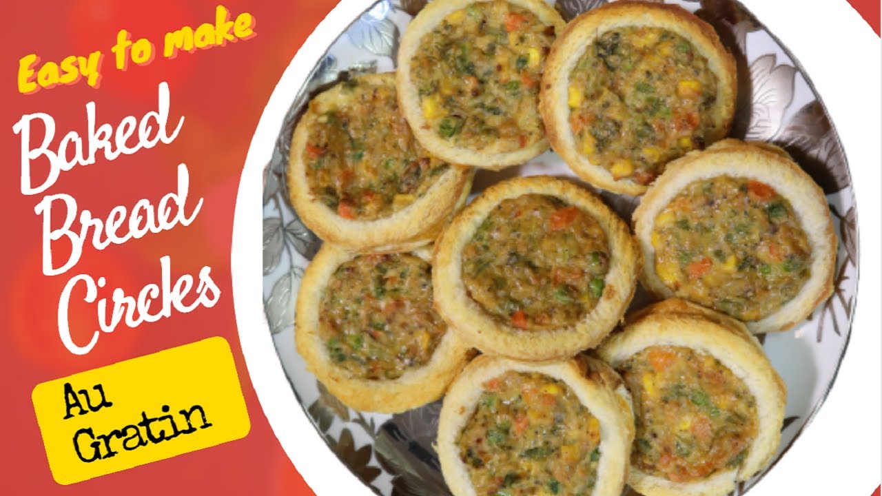 Baked Bread Circles Au Gratin - YouTube
