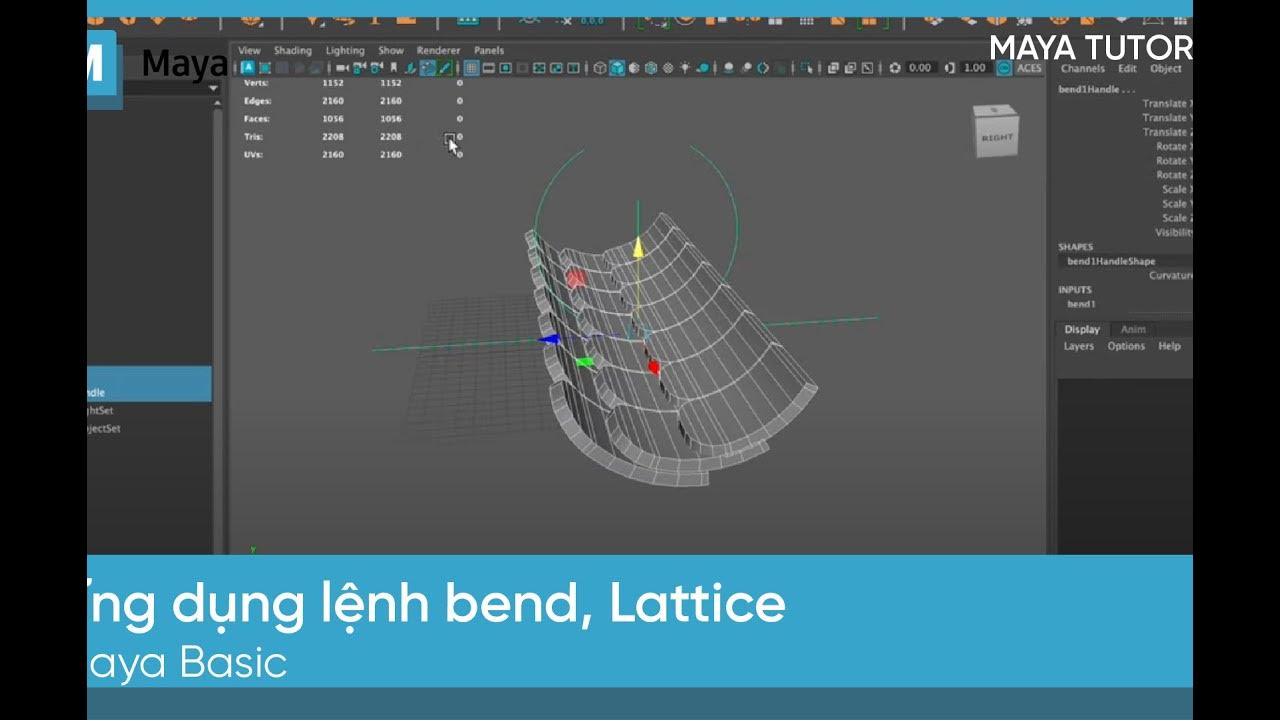 Ứng dụng lên bend, Lattice trong Maya - Maya - YouTube
