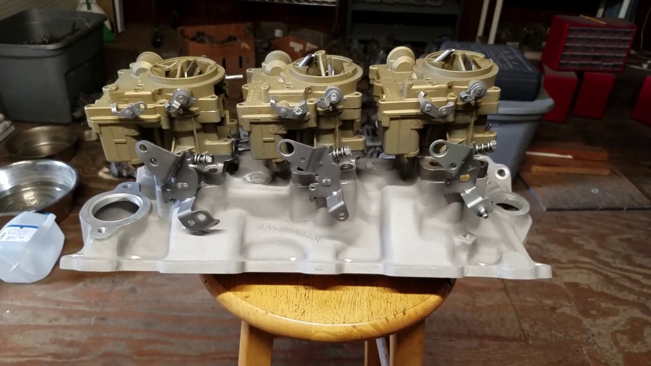 Small Block Chevy Tri-Power Intake Setup - YouTube