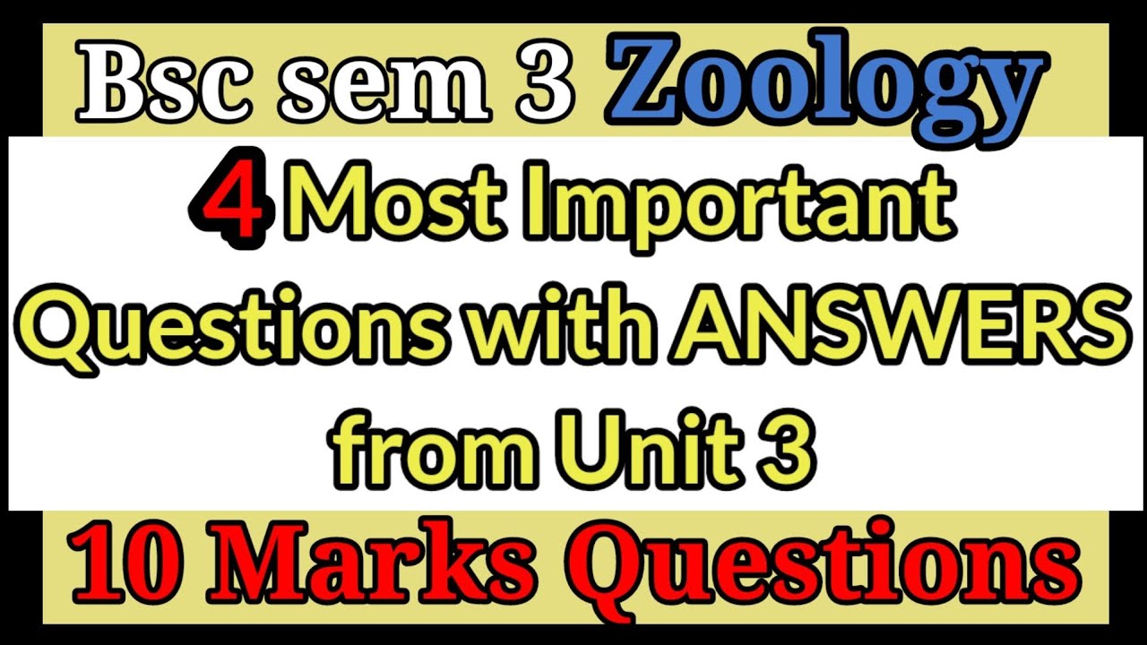 sem 3 Zoology Important Questions with ANSWERS Unit 3 sem 3 Zoology ...