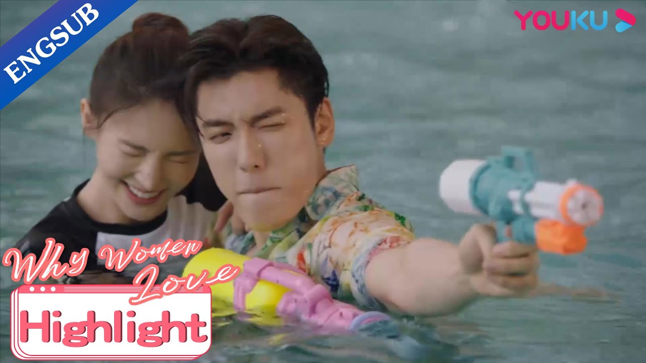 My cute assistant protects me from a fierce battle in swimming pool ...