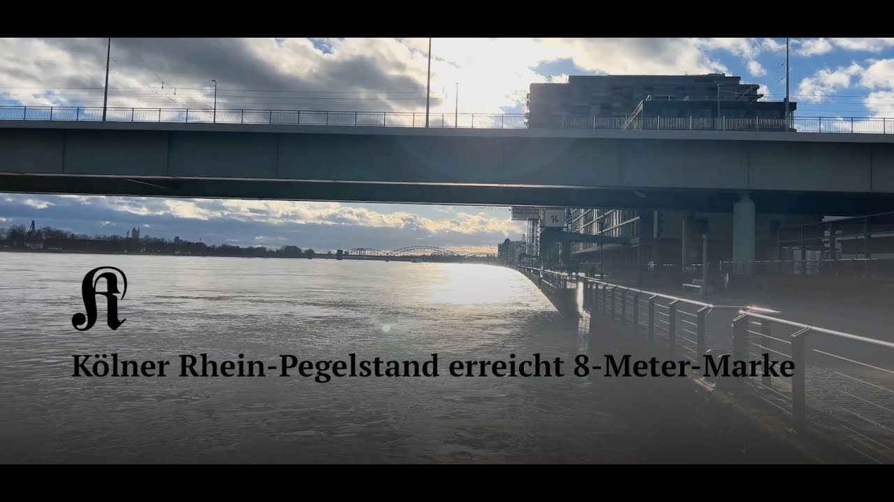 Kölner Rhein-Pegelstand erreicht 8-Meter-Marke - YouTube