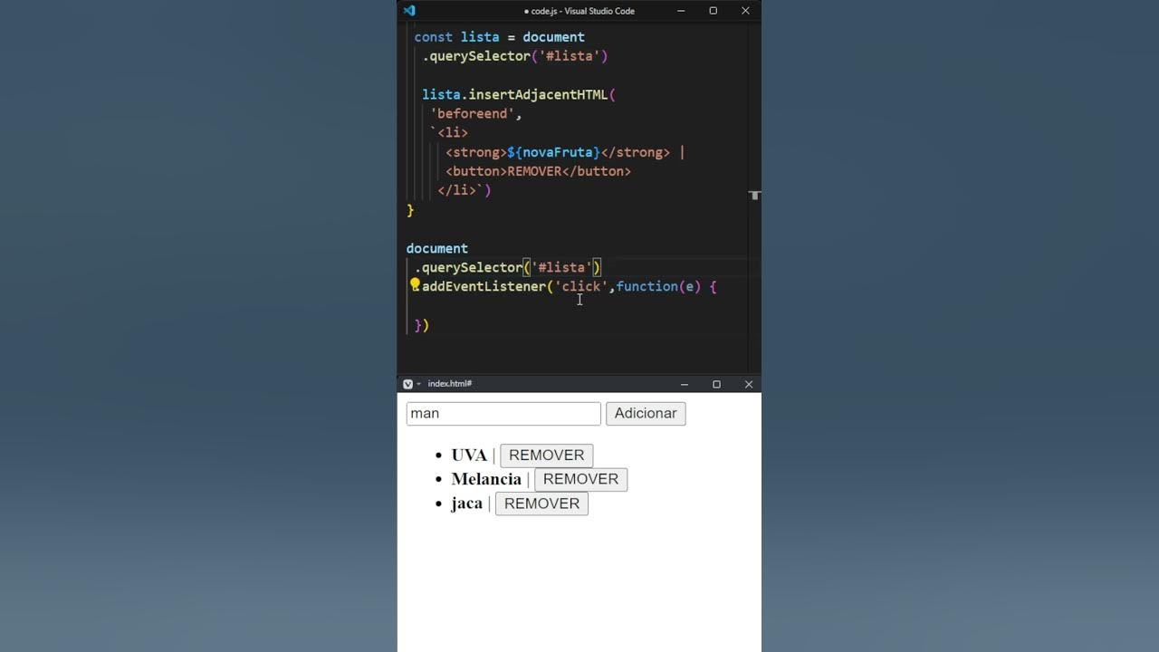 Lidando com eventos Javascript em elementos criados dinamicamente - YouTube