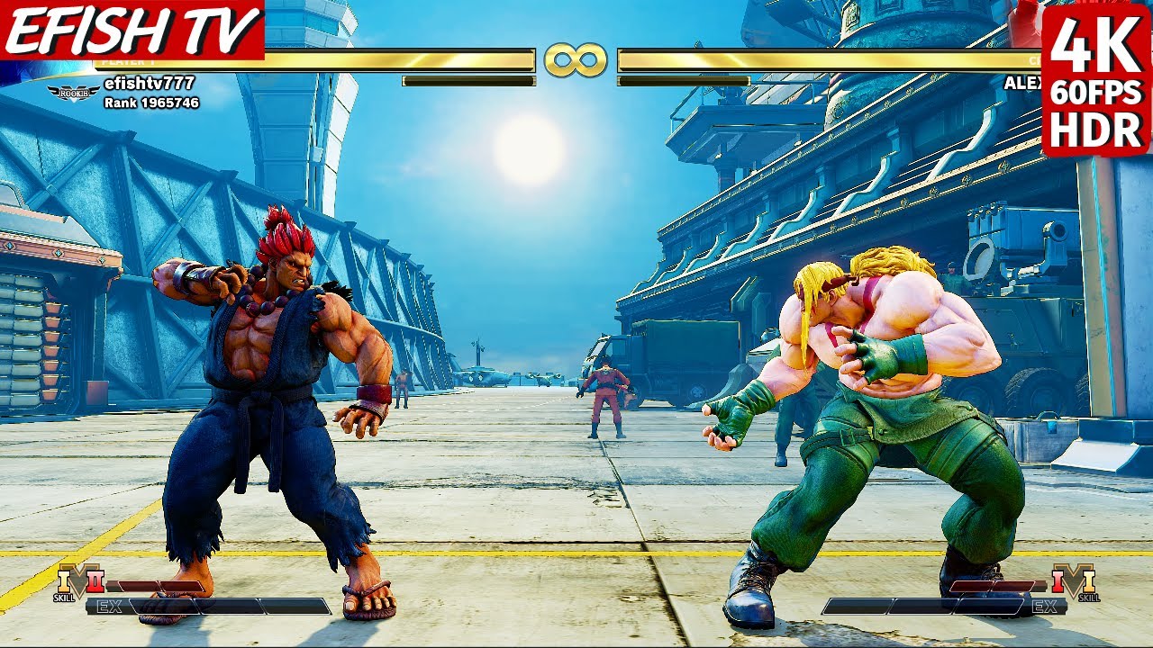 Akuma vs Alex (Hardest AI) - Street Fighter V | 4K 60FPS HDR - YouTube