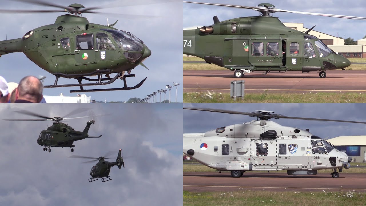 23/07/17 RIAT 2023 | IAC EC135 AW139 & RNLAF NH90 NFH Departure from ...