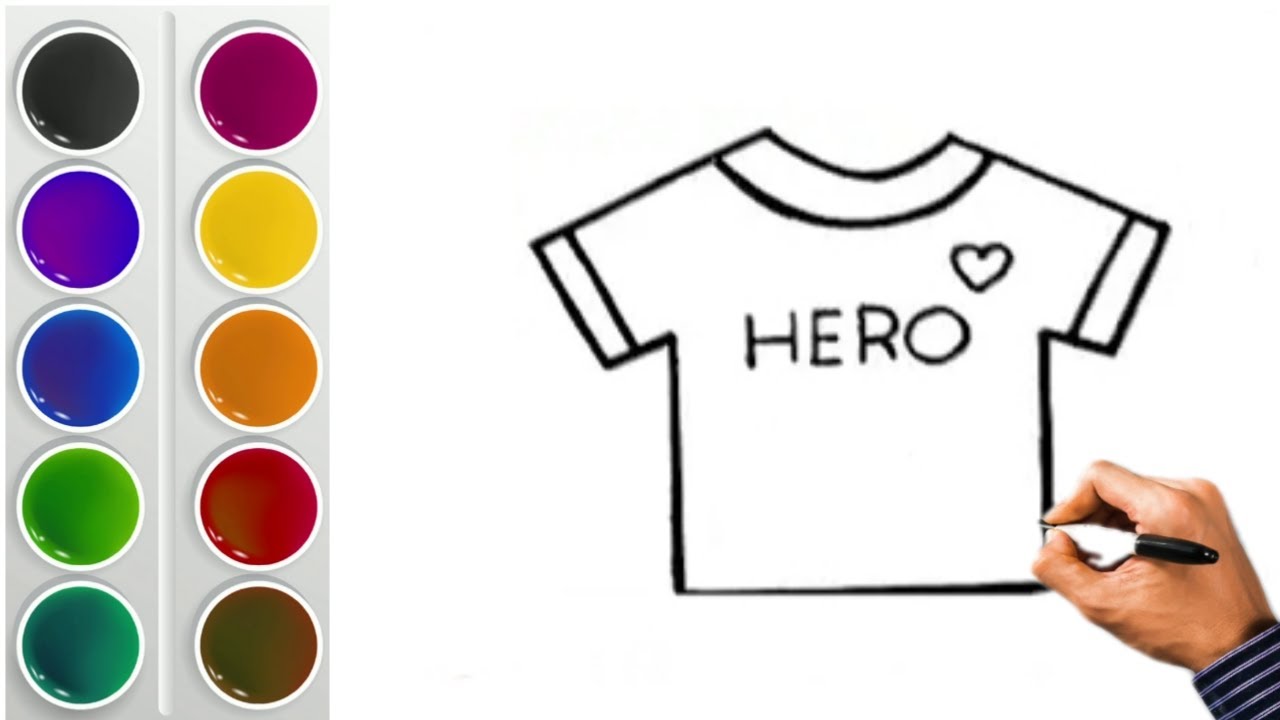 How to draw a T-Shirt 👕 Step by Step , T-Shirt Drawing easy ...