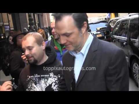 David Morrissey - Signing Autographs at his NYC Hotel