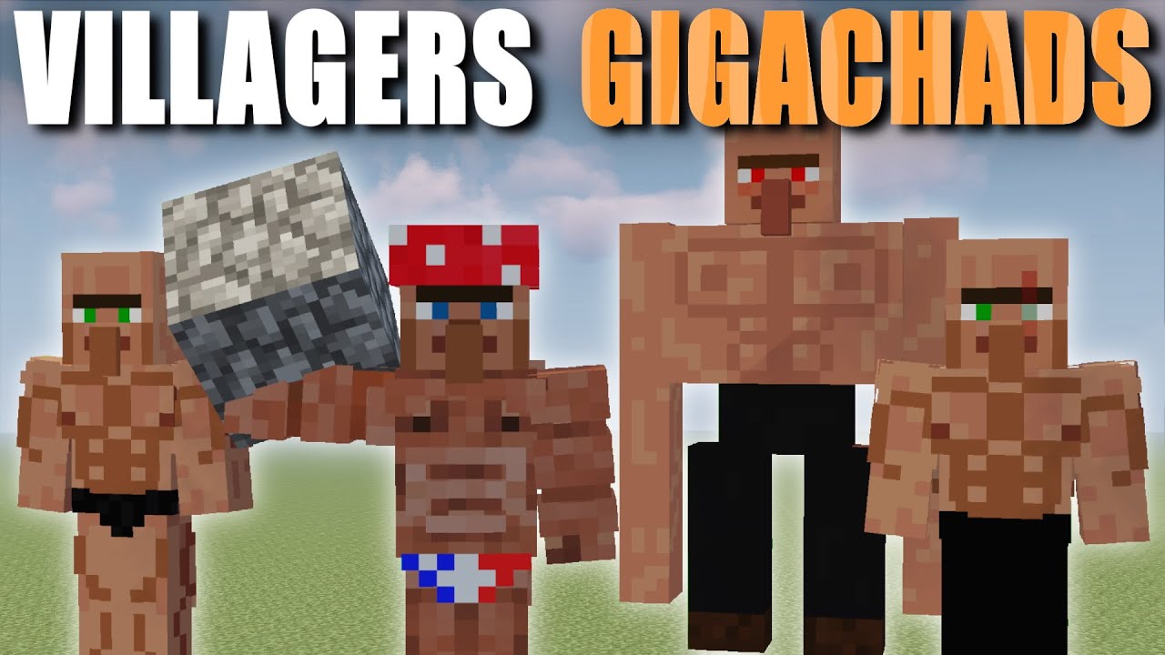 GIGACHAD VILLAGERS in Minecraft - YouTube