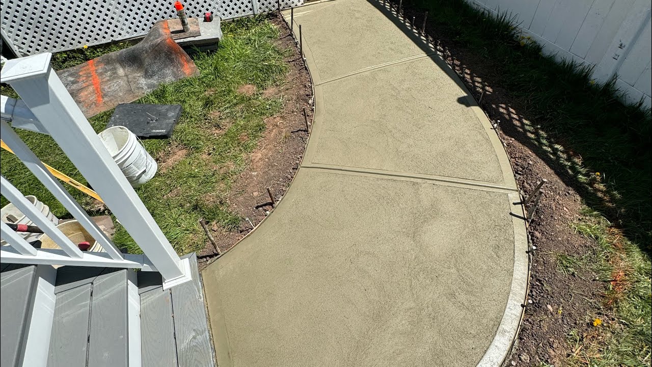 How To Make Concrete Sidewalk DIY - YouTube
