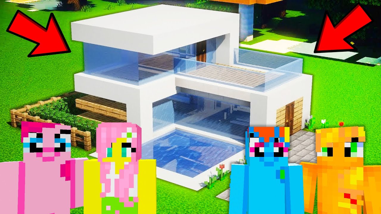 My Little Pony Build A Modern House in Minecraft - YouTube